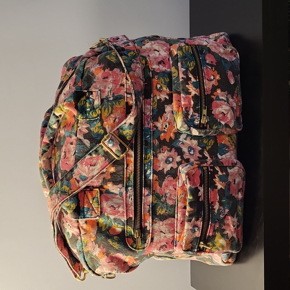 H&M 20" Travel Duffle Bag Multi-Colored Cotton Exteri… - Gem